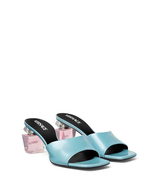 Versace 70Mm Bright Crystal Mules in Blue | Lyst