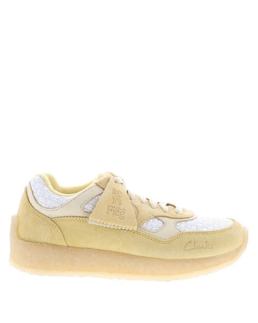 Clarks Lockhill Fabric Trainers in Natural for Men | Lyst UK