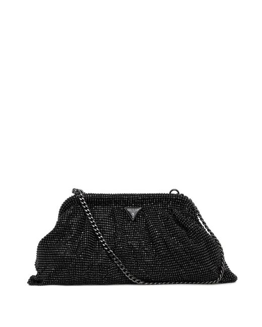 Guess Chain-Strap Embellished Clutch Bag in Black | Lyst