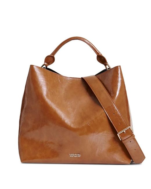 Essentiel Antwerp Rolled-Handle Shopper Bag in Brown | Lyst