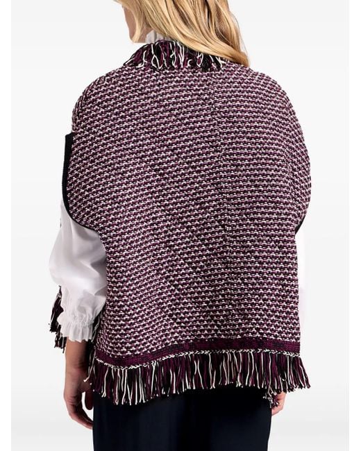 La DoubleJ Camelia Fringed-Tim Cape in Black | Lyst UK