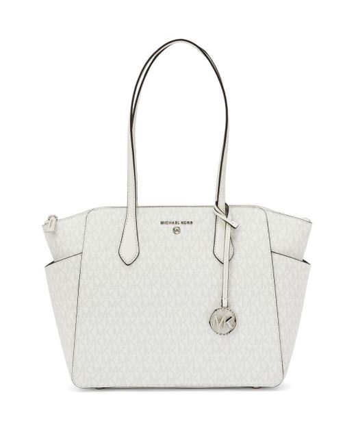 Michael Kors Large Marilyn Tote Bag in White | Lyst