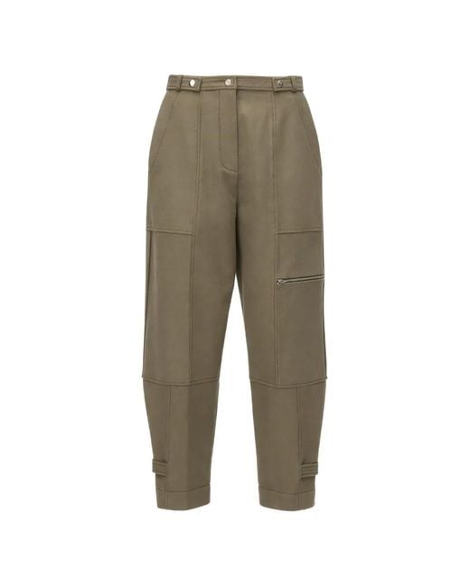 3.1 Phillip Lim Satin Piping Tapered Trousers in Green | Lyst UK