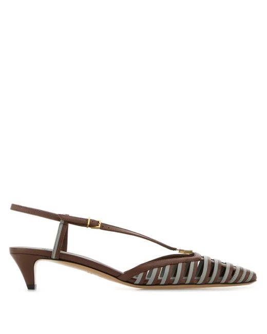 Fendi 40Mm Ffold Slingback Pumps in Brown | Lyst