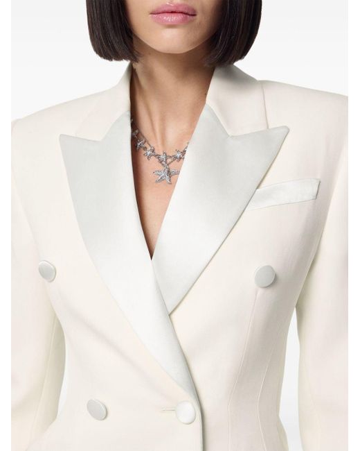 Versace Hourglass Tuxedo Blazer in White | Lyst Versace Hourglass Tuxedo Blazer in White | Lyst