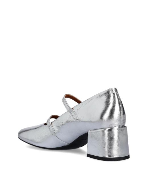 Vagabond Shoemakers Adison Double-Buckle Metallic Leather Pumps in ...