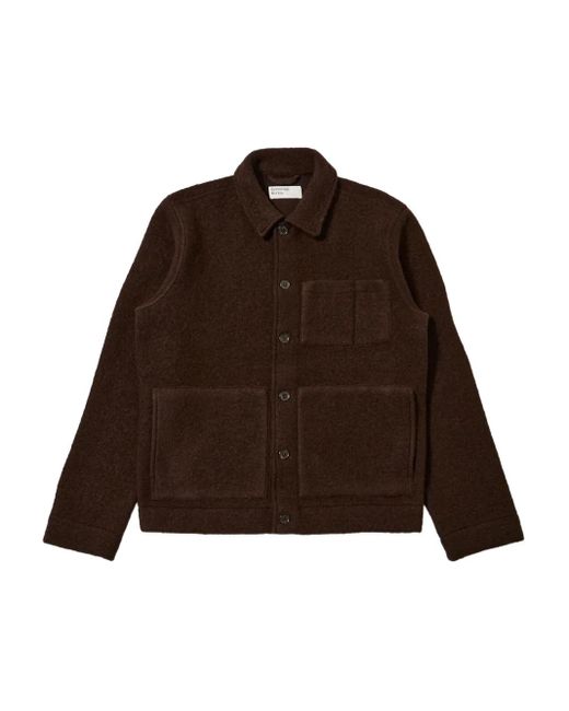 Universal Works Button-Up Fleece Jacket in Brown for Men | Lyst UK