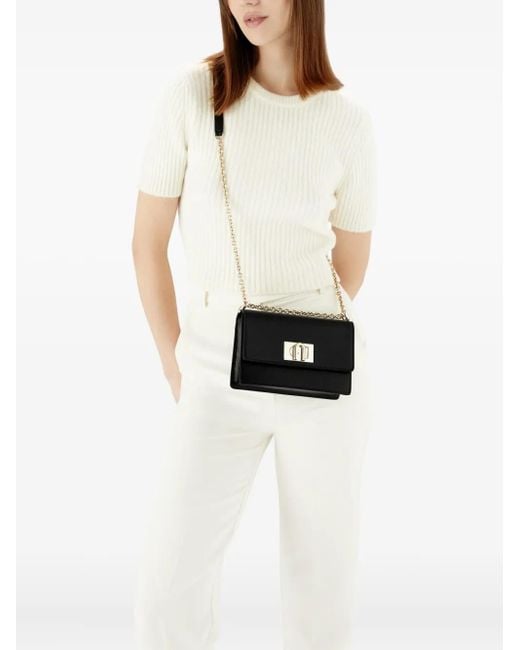 Furla Mini 1927 Leather Crossbody in Black | Lyst