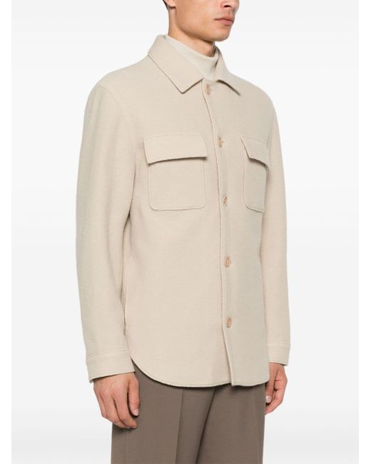 Sandro Bouclé Jacket in Natural for Men | Lyst