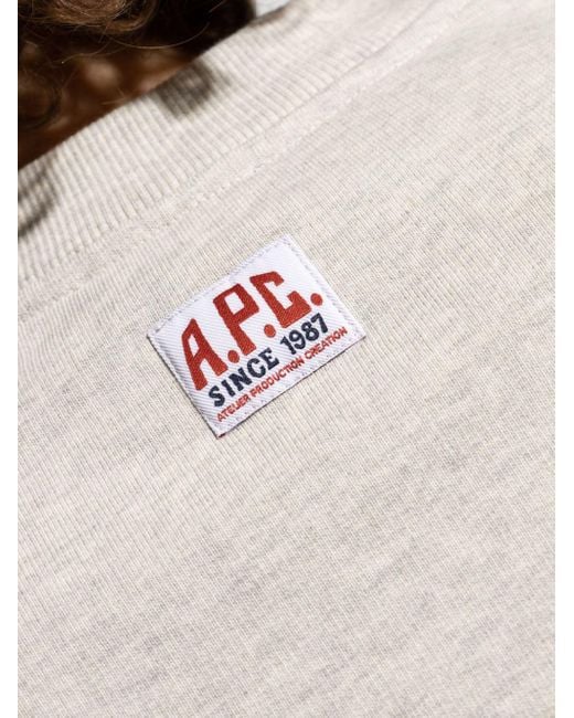 A.P.C. Label F Sweatshirt in White | Lyst UK