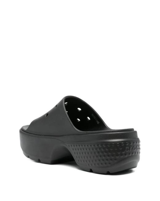 Crocs™ 59Mm Storm Perforated Platform Slides in Black | Lyst UK