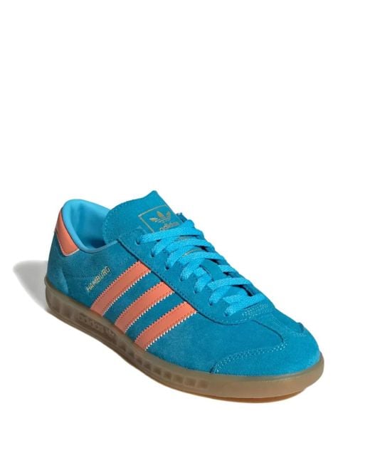 adidas Hamburg 3-Stripes Sneakers in Blue | Lyst