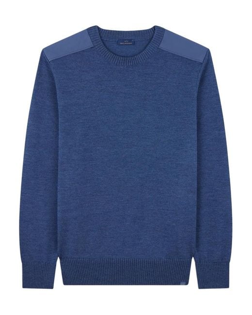 Paul & Shark Typhoon Detail Crewneck Sweater in Blue for Men | Lyst UK