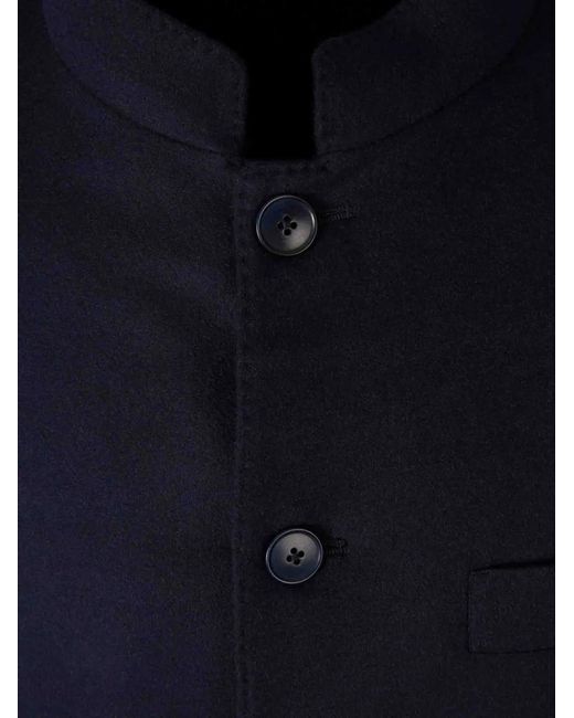 Atelier Munro Mandarin-Collar Button Wool Jacket in Blue for Men | Lyst
