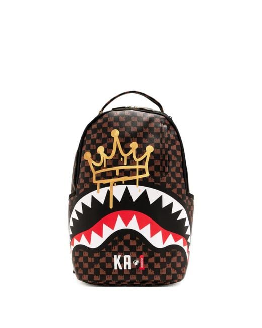 Sprayground X Ka1 Crown Drip Check Backpack in White for Men | Lyst UK