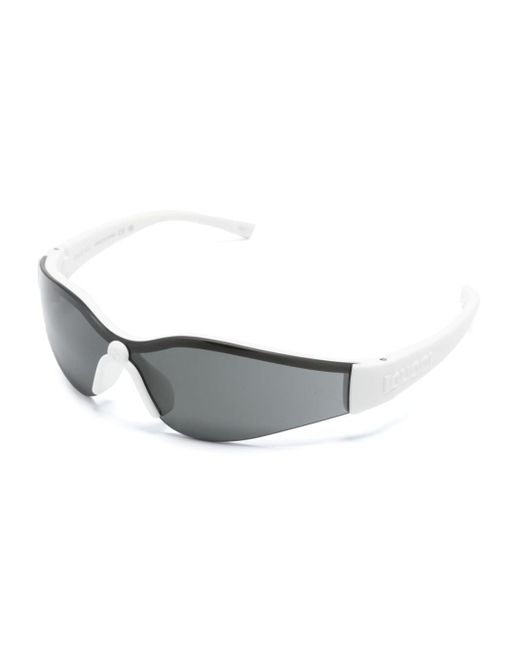 Gucci Rimless Wraparound-frame Sunglasses in Gray | Lyst