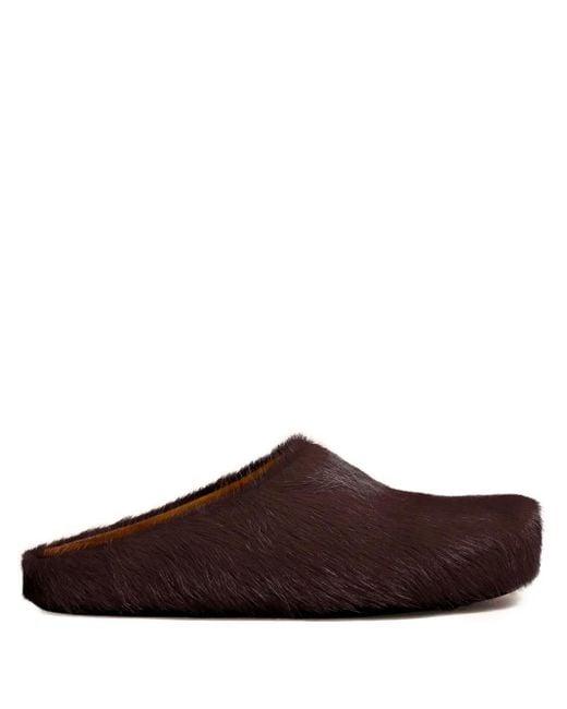 Marni Fussbett Calf-Hair Mules in Brown for Men | Lyst