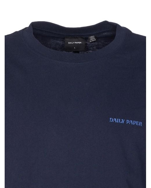 Daily Paper Logo-Print T-Shirt in Blue | Lyst UK