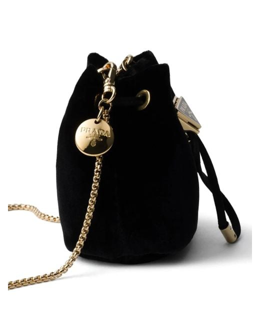 Prada Velvet Mini Bag in Black | Lyst