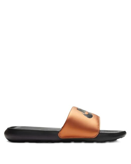 Nike Victori One Metallic Cooper" Slides in Brown | Lyst UK