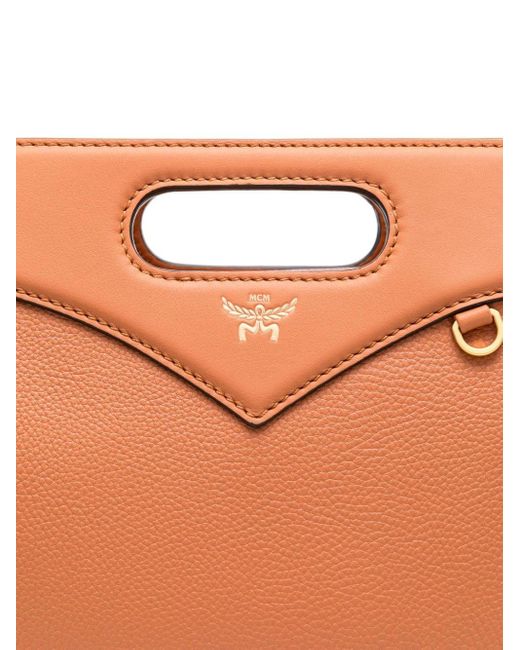 MCM Mini Soft Diamond Tote Bag in Orange | Lyst