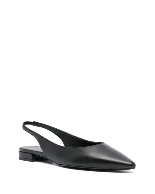 SCAROSSO Slingback Leather Ballerinas in Black | Lyst