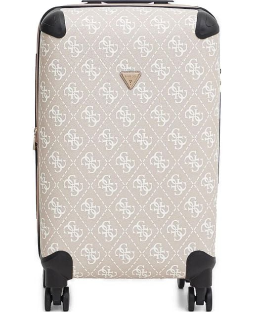 Guess Monogram Luggage in White | Lyst