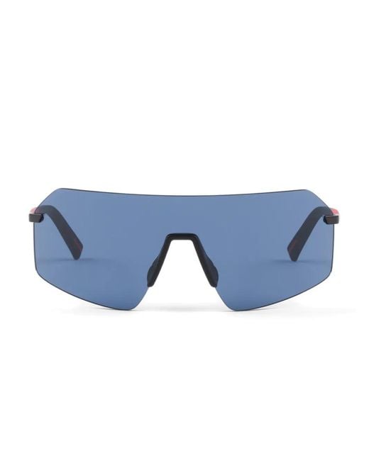 Prada Logo-Print Sunglasses in Blue for Men | Lyst UK