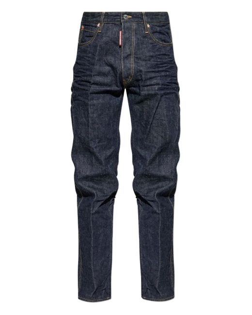 DSquared² Button Fastening Ruched Trousers in Blue for Men | Lyst UK