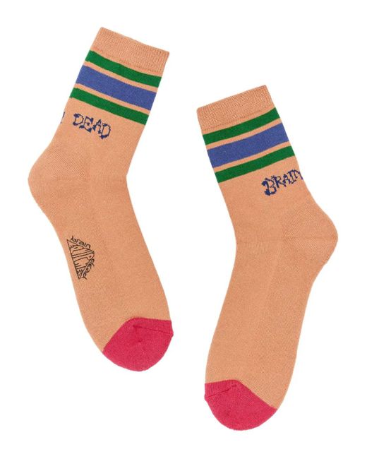Brain Dead Logo Striped Socks in Green for Men | Lyst