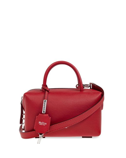 Max Mara Small Leather Handbag in Red | Lyst
