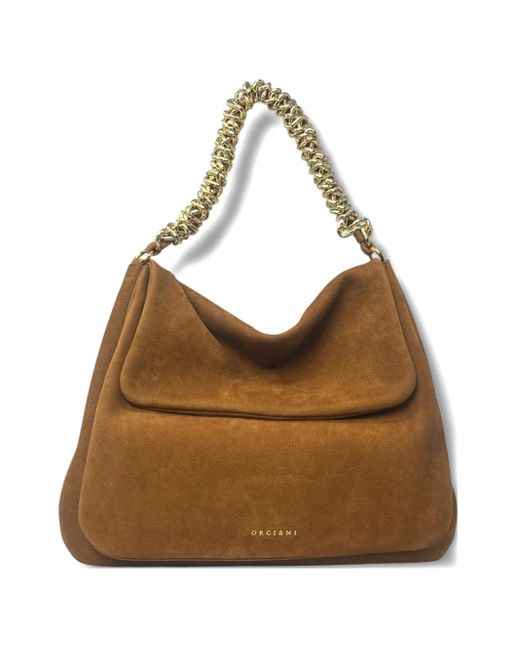Orciani Large Diana Shoulder Bag in Brown | Lyst