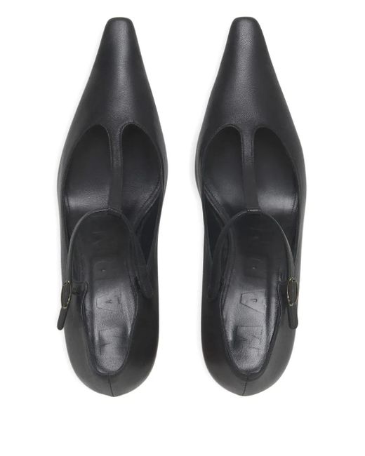 Marni 60Mm T-Bar Spherical-Heel Pumps in Black | Lyst UK