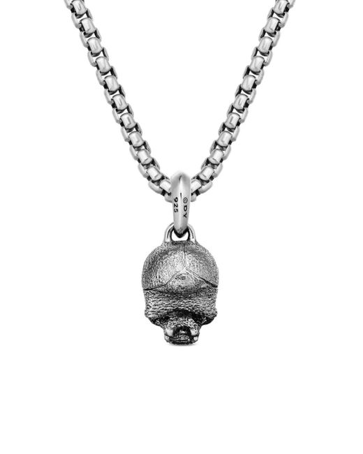 David Yurman Sterling Memento Mori Skull Amulet (16Mm) in Metallic for ...
