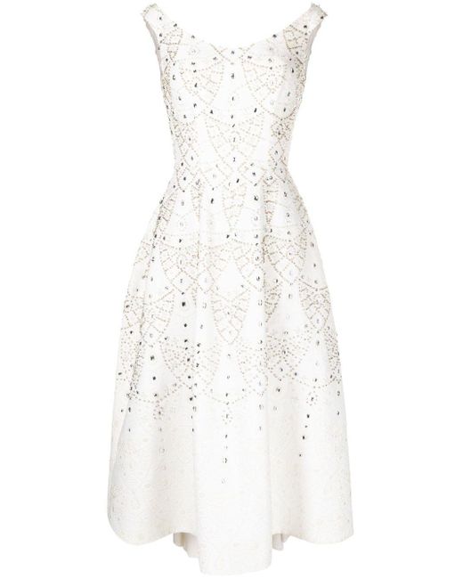 Isabel Sanchis Crystal-embellished Midi Dress in White | Lyst Canada