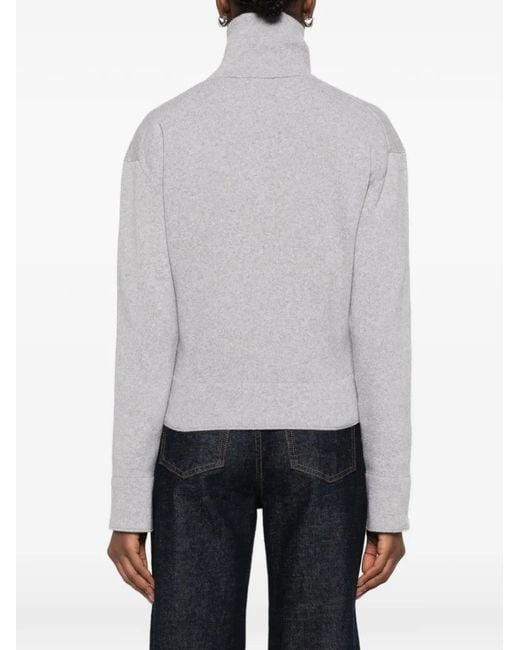 Victoria Beckham Half-Zip Sweater in Grey | Lyst UK