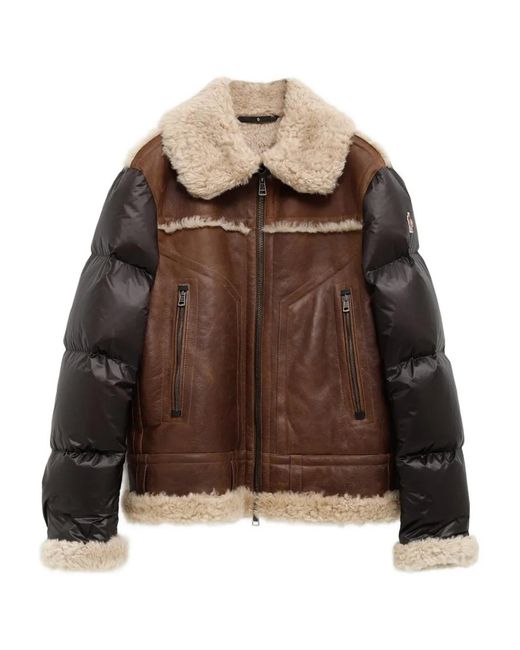 Moncler Argens Puffed-Panel Jacket in Brown for Men | Lyst UK