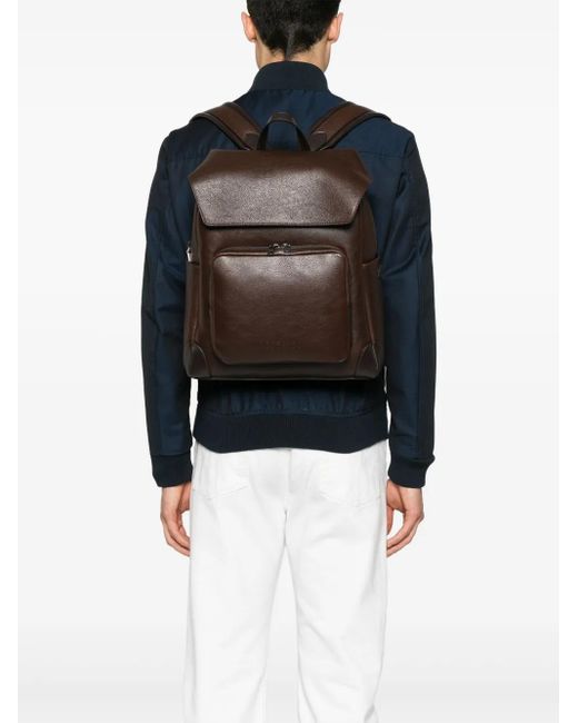 Peserico Leather Backpack in Black for Men | Lyst
