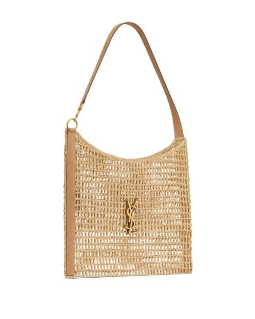Saint Laurent Raffia Crochet Tote Bag in Natural | Lyst UK