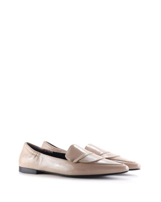 Notabene Pointed Toe Leather Moc Loafers in White | Lyst