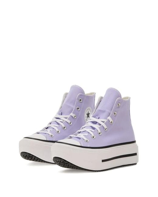 Converse All Star Lift Double Stack Platform High-Top Sneakers in White ...