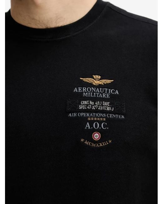 Aeronautica Militare Embroidered Logo-Patch Sweater in Black for Men ...