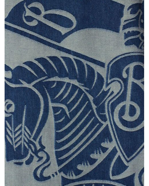 Burberry Equestrian Knight Design Denim Mini Dress in Blue | Lyst