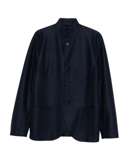 Harris Wharf London Nehur Mandarin-Collar Button Jacket in Blue for Men ...