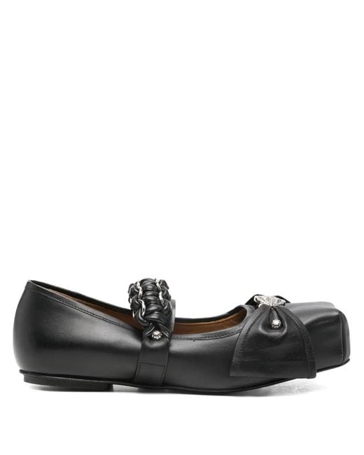 Toga Chain-Embellished Ballet Flats in Black | Lyst UK