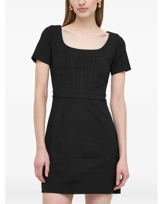 Guess Panelled Square Neck Dress in Black | Lyst UK
