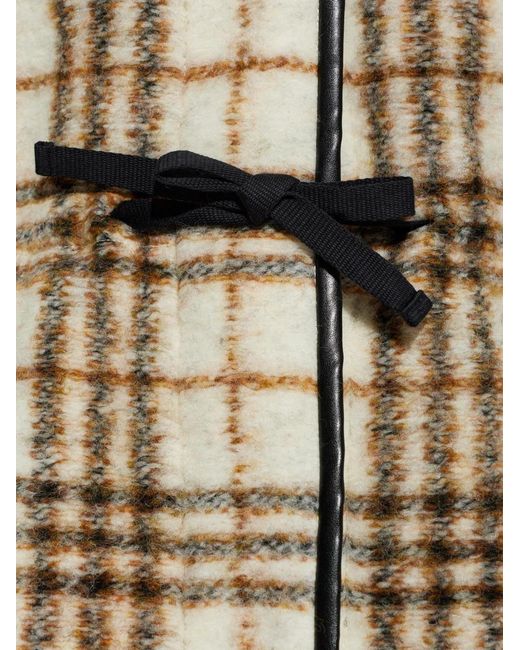 Isabel Marant Checked Tie Coat in White | Lyst UK