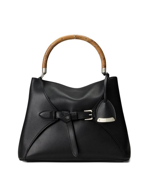 Ralph Lauren Medium Leather Tote Bag in Black | Lyst UK