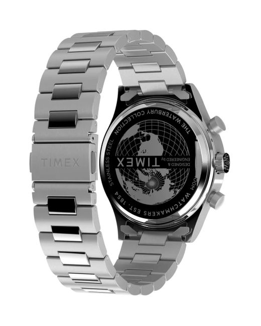 Timex Waterbury Traditional Fly Back Chronograph 43Mm in Black for Men ...