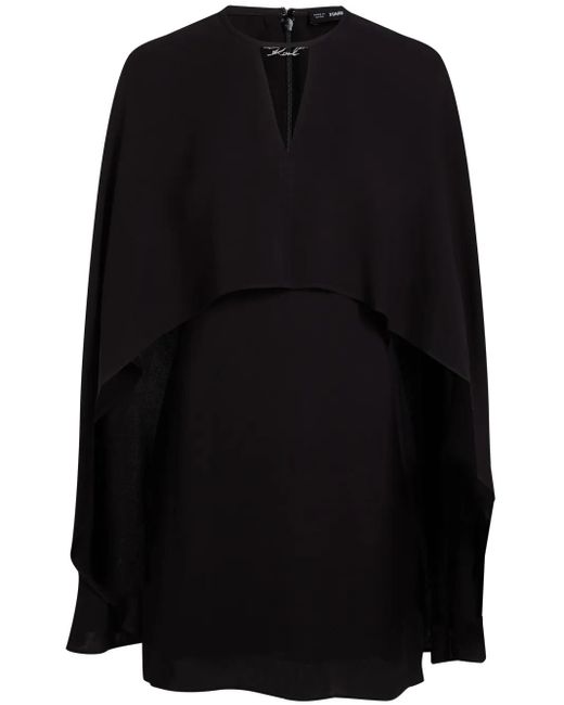 Karl Lagerfeld Mini Cape Dress in Black | Lyst
